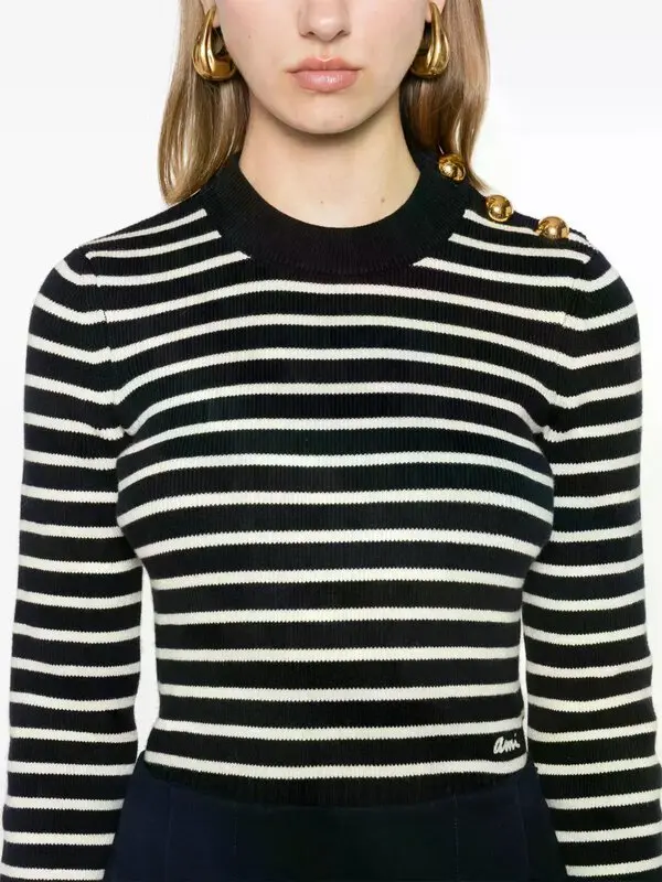 AMI Paris Ribbed Knit Striped Jumper