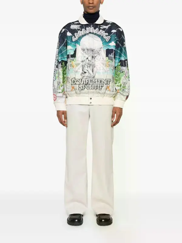 Casablanca Le Temple Du Sport Jacket With Crystal Embellishment And Graphic Print