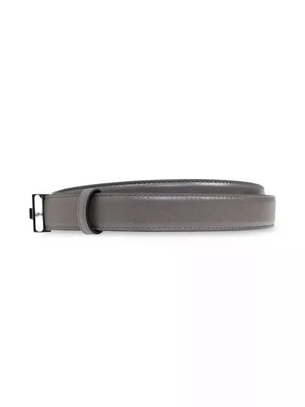 Dolce & Gabbana Logo Engraved Leather Belt - Grey
