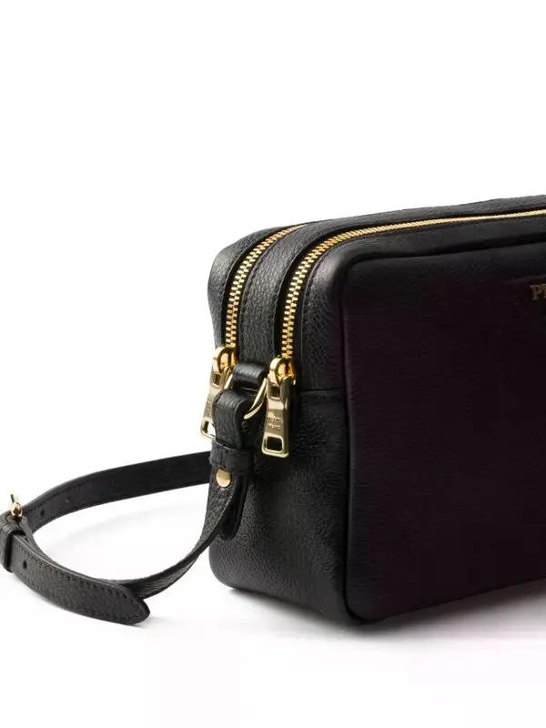 Prada Small Leather Shoulder Bag - Black
