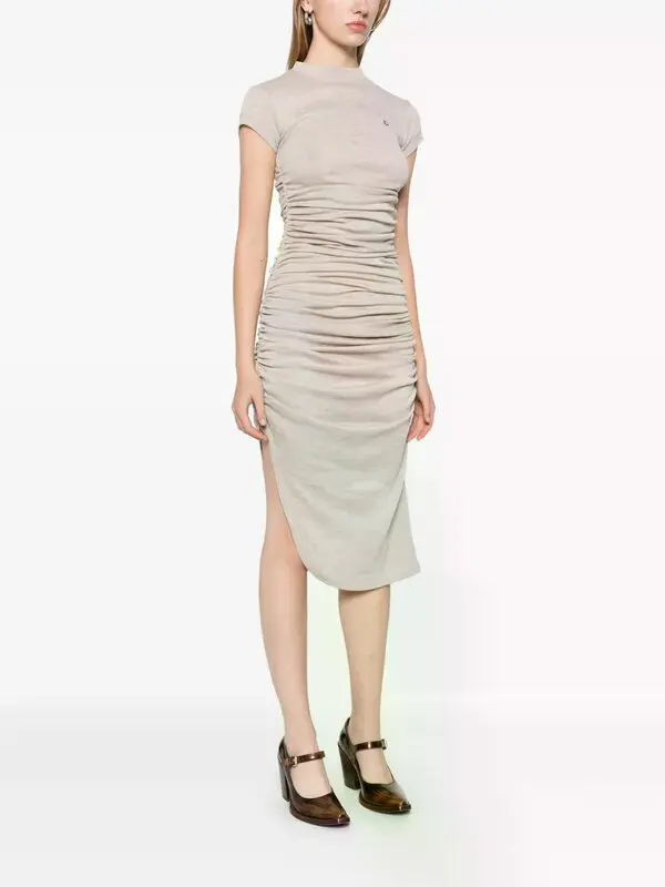 ELENA VELEZ Ruched Midi Dress