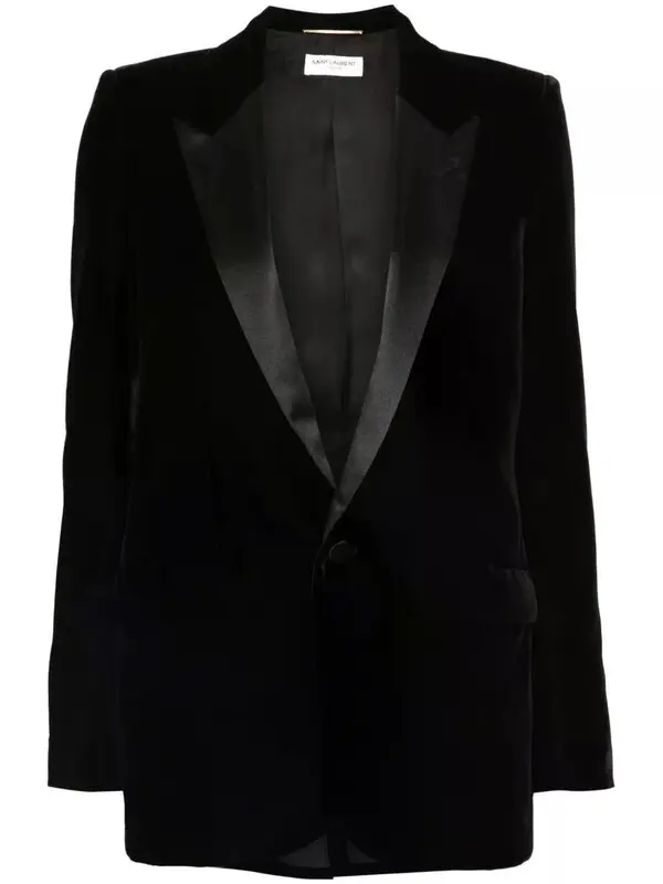 Saint Laurent Single-breasted Velvet Tuxedo Jacket - Black