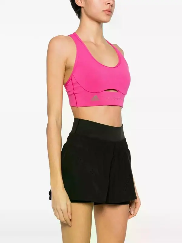 Adidas By Stella McCartney Logo-print Cut-out Top