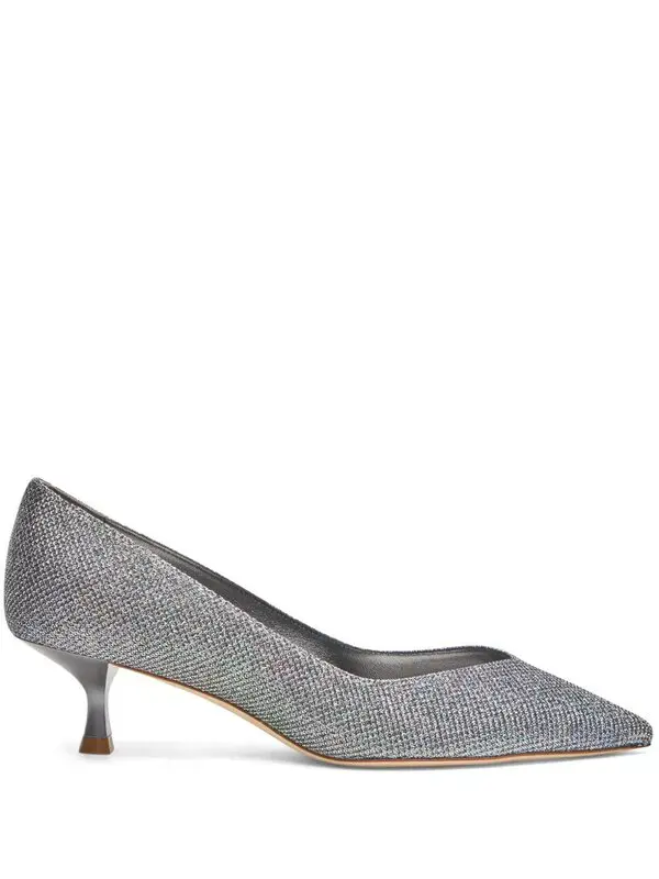 STUART WEITZMAN Eva Glitter Kitten Heel Pumps