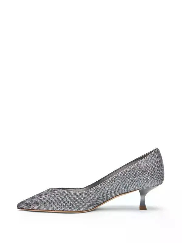 STUART WEITZMAN Eva Glitter Kitten Heel Pumps