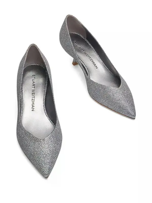 STUART WEITZMAN Eva Glitter Kitten Heel Pumps