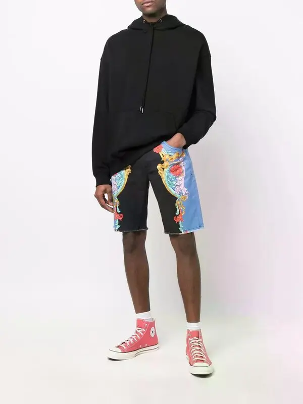 Versace Graphic Print Stretch Shorts