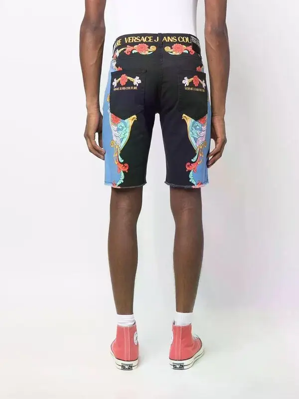 Versace Graphic Print Stretch Shorts