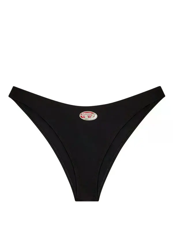 DIESEL® Bikini Bottoms With Oval D Logo Plaque - Black