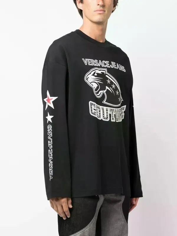 Versace Logo-print Long-sleeve Top