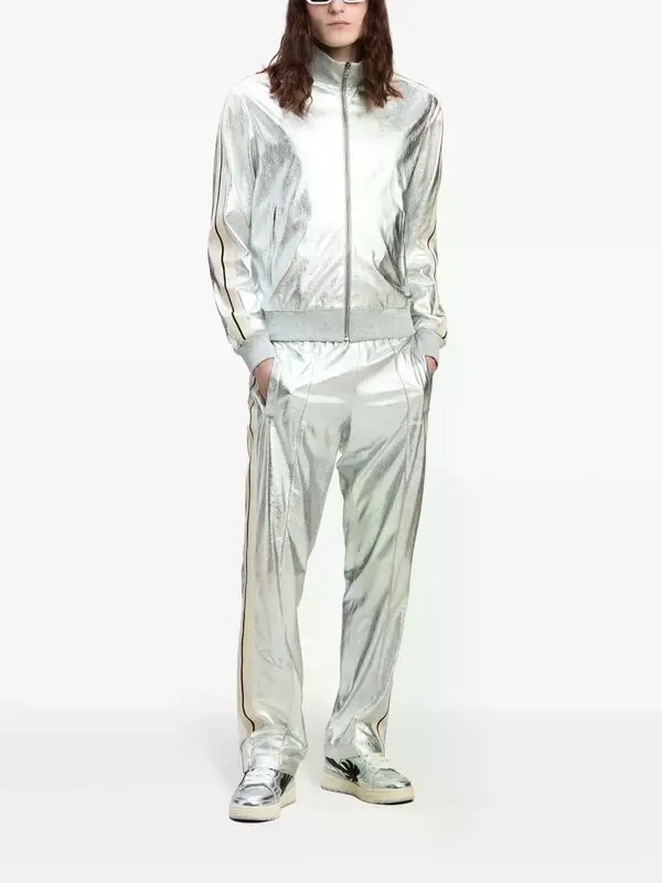 Palm Angels Metallic Finish Leather Jacket