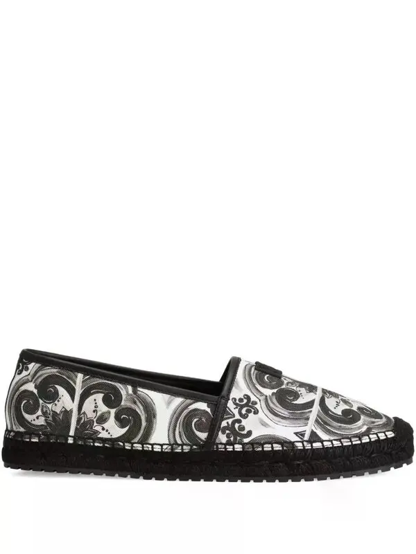 Dolce & Gabbana Majolica Print Espadrilles - Black