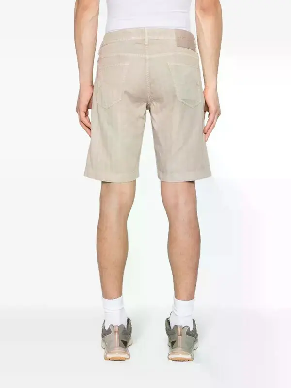 Jacob Cohen Light Beige Herringbone Cotton-linen Blend Shorts