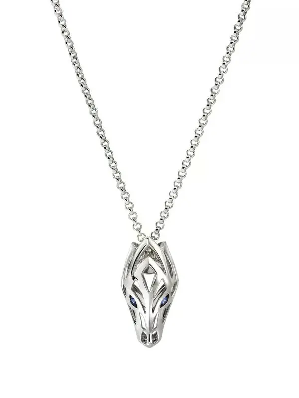 John Hardy Sterling Naga Blue Sapphire Necklace - Silver