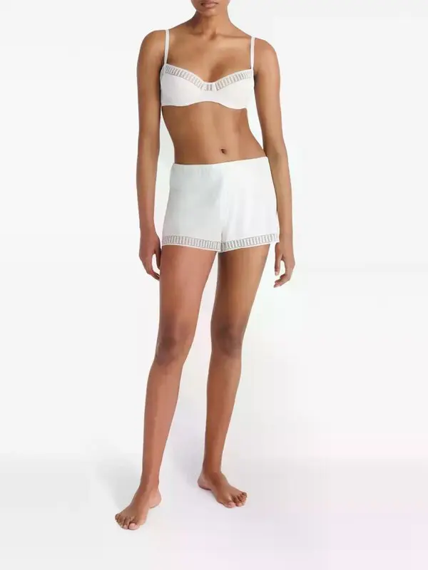 ERES Sylvie Graphic Lace-trim Shorts - White