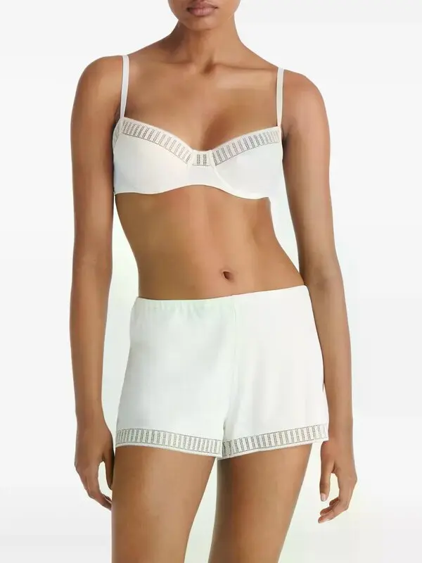 ERES Sylvie Graphic Lace-trim Shorts - White