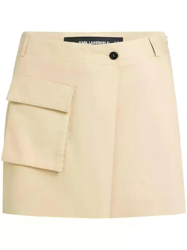 Karl Lagerfeld Patch-pocket Skort - Neutrals