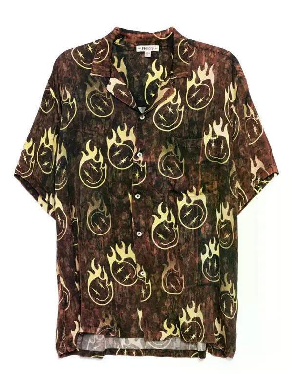 STAIN SHADE Graphic-print Shirt - Brown