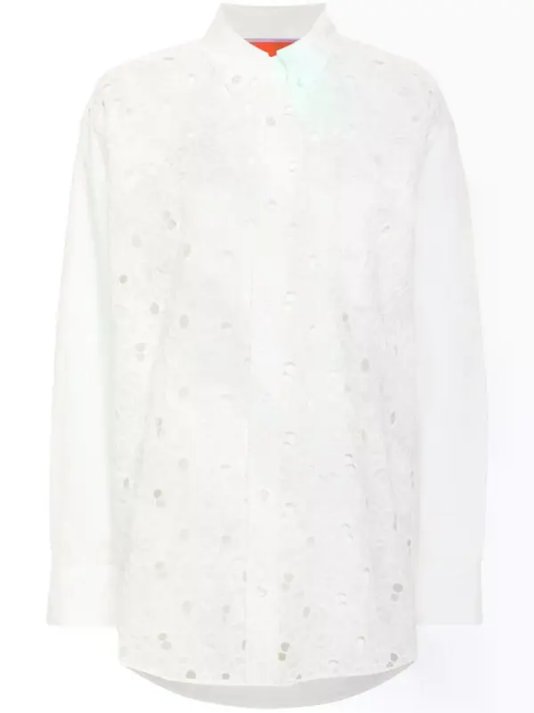 La DoubleJ Ivory Cotton Lace Shirt