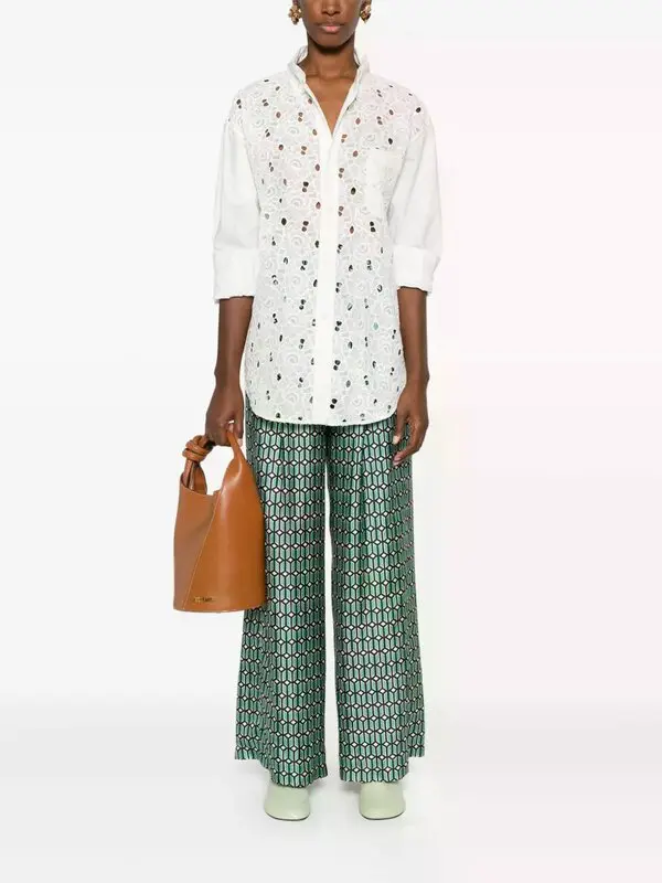 La DoubleJ Ivory Cotton Lace Shirt
