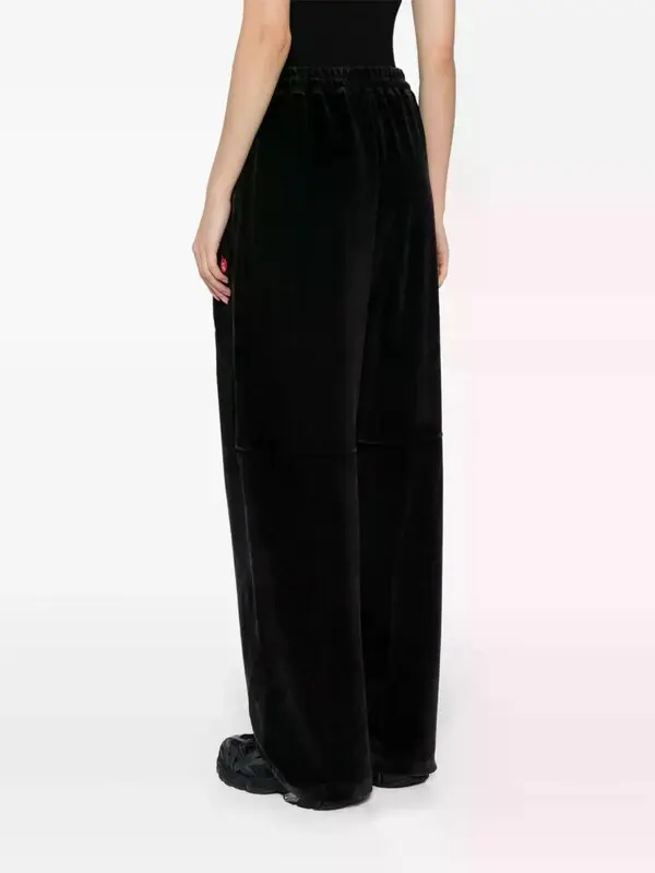 Alexander Wang Velour Track Pants With Apple Logo Appliqu