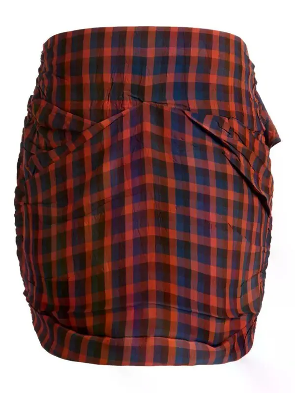 Bally Checked Ruched Mini Skirt