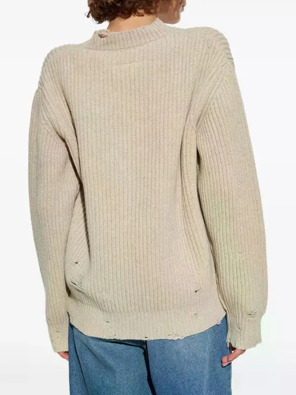 MAISON MARGIELA Distressed Ribbed V-neck Sweater