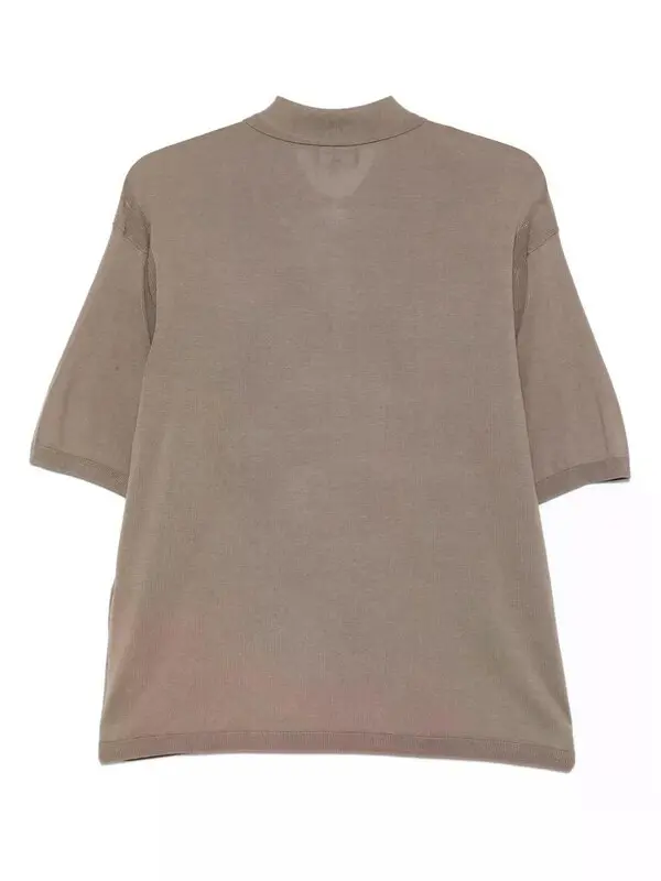 Emporio Armani Short-sleeve Zip-up Top With Embroidered Logo