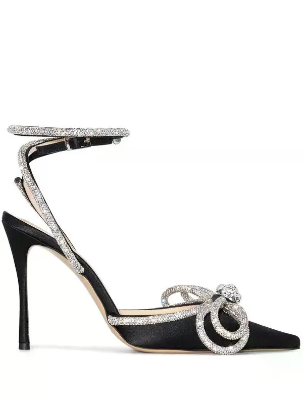 Mach & Mach Crystal Bow 110mm Pumps - Black