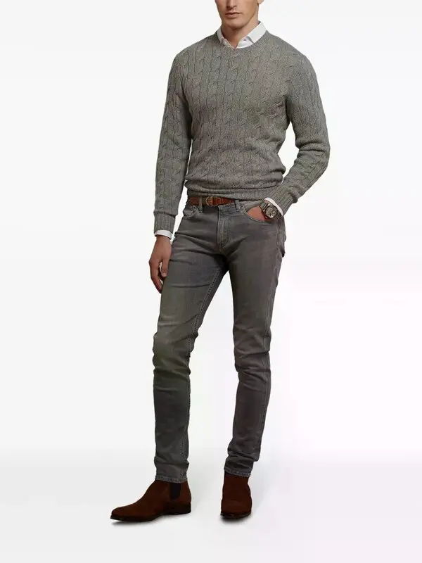 Ralph Lauren Purple Label Cable Knit Cashmere Sweater