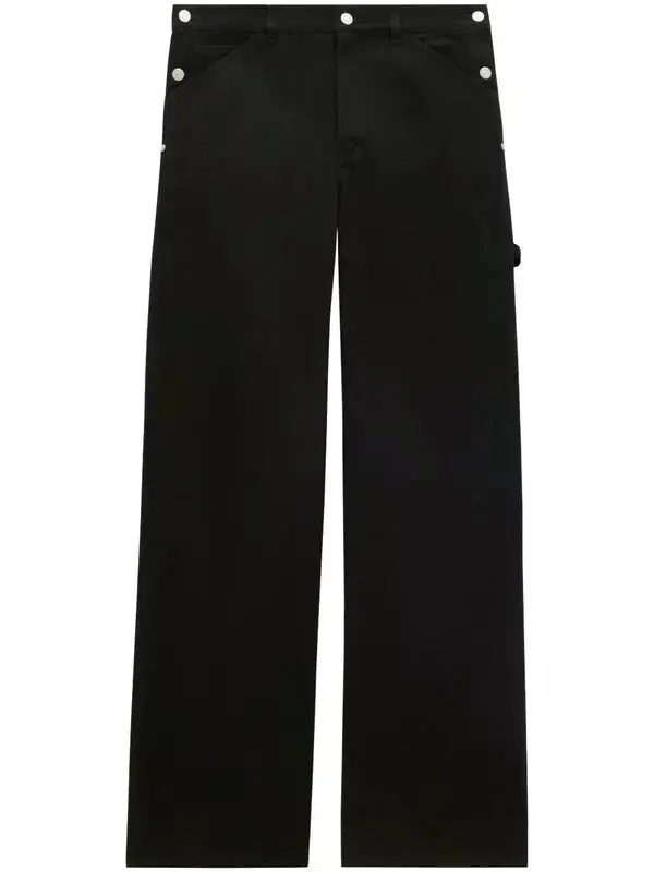 COURREGES Sailor Wide-leg Cotton Trousers - Black