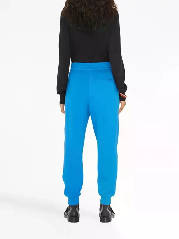 Burberry Embroidered Letter Motif Cotton Track Pants