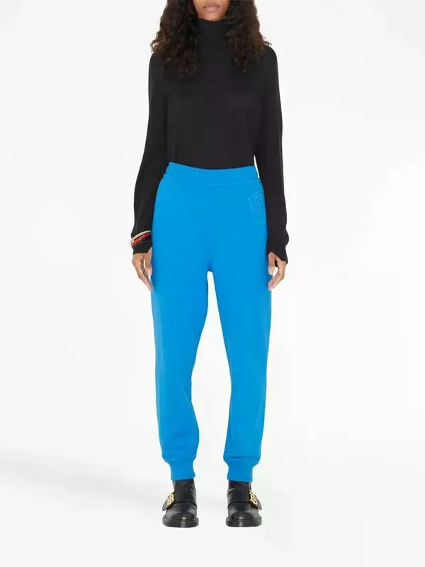 Burberry Embroidered Letter Motif Cotton Track Pants