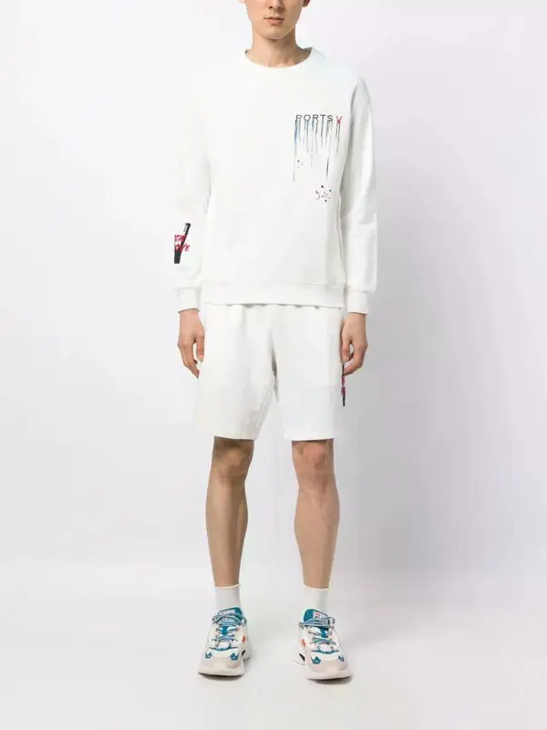 PORTS V Cotton Jersey Track Shorts - White