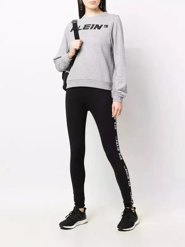 Philipp Plein Logo-studded Cotton Leggings