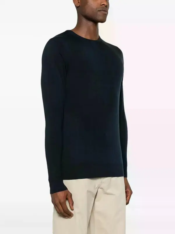 Sunspel Fine-knit Merino Jumper - Blue
