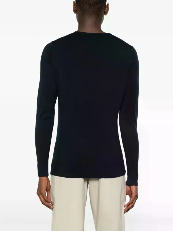 Sunspel Fine-knit Merino Jumper - Blue