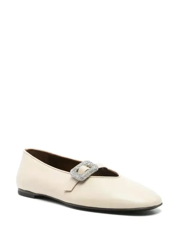 GIUSEPPE ZANOTTI Embellished Ballet Flats - Neutrals
