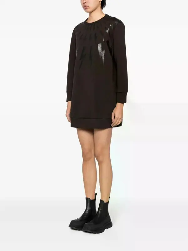 Neil Barrett Lightening Bolt Printed Minidress