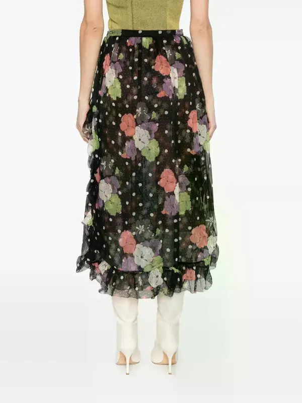 Etro Floral Print Pleated Midi Skirt