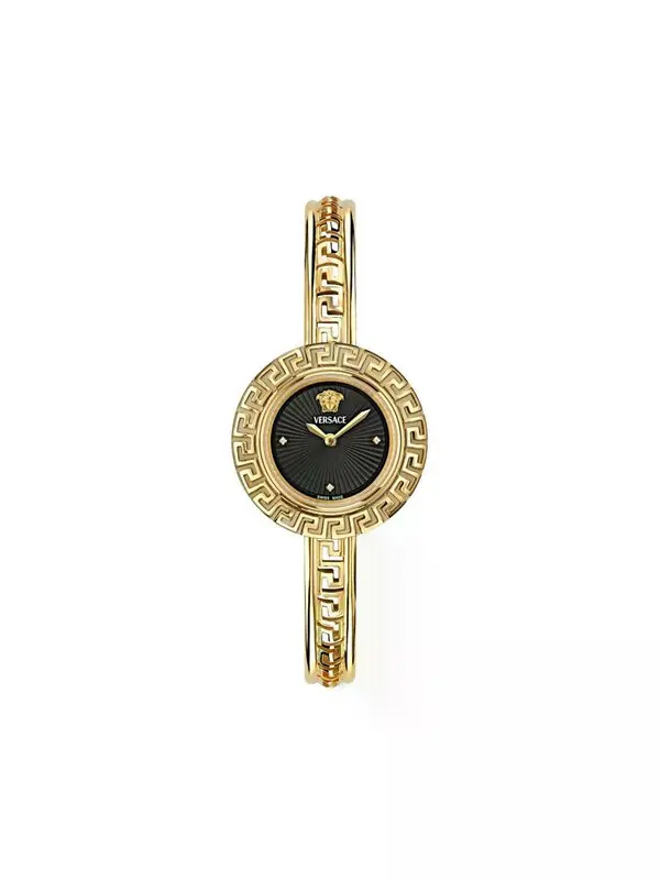 Versace La Greca 28mm Stainless Steel Watch - Black