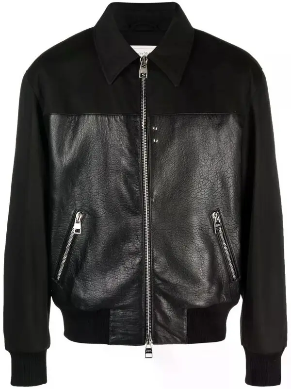 Alexander McQueen Panelled Zipped Bomber Jacket