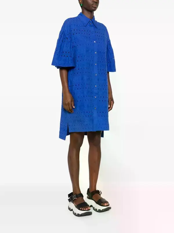 Karl Lagerfeld Embroidered Organic Cotton Shirt Dress