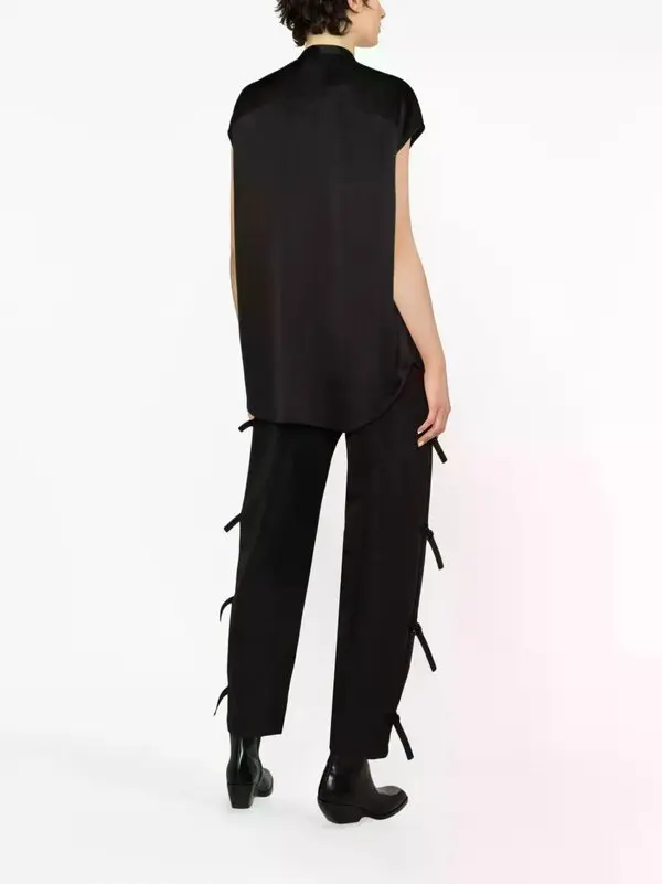 Alexander McQueen Sleeveless Ruffled Silk Blouse
