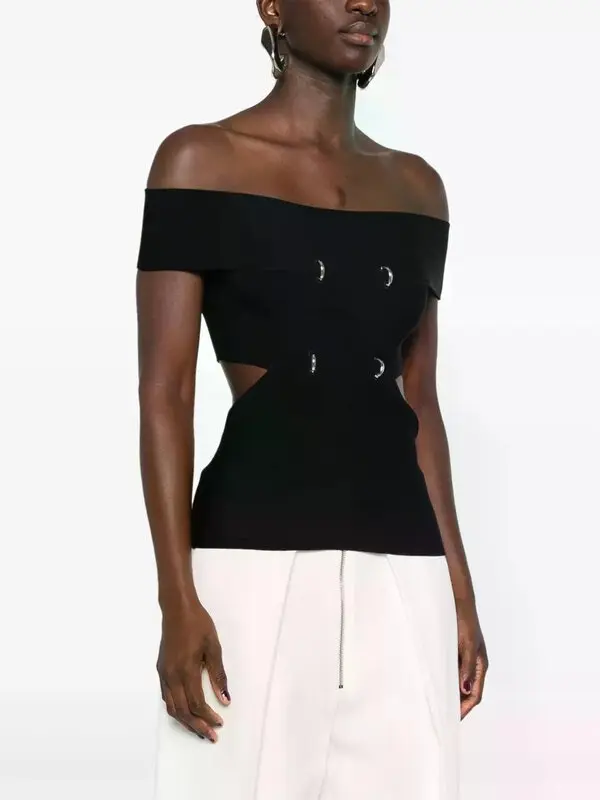 Alexander McQueen Off-shoulder Cut-out Top