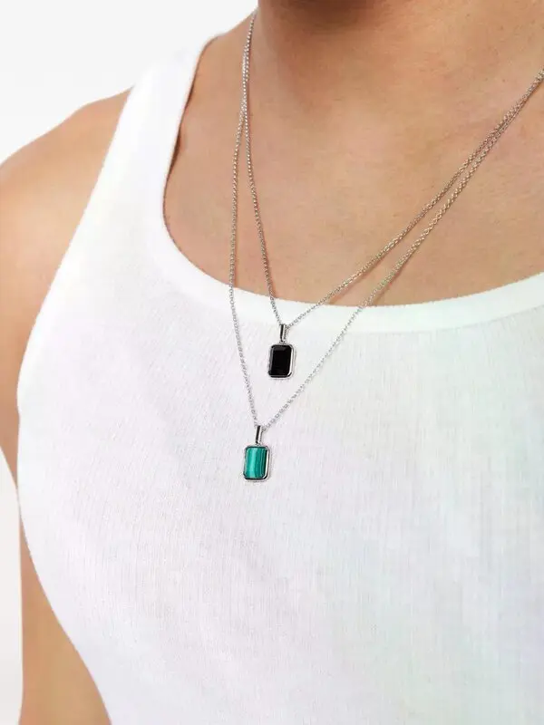 Mateo Emerald-cut Malachite Necklace