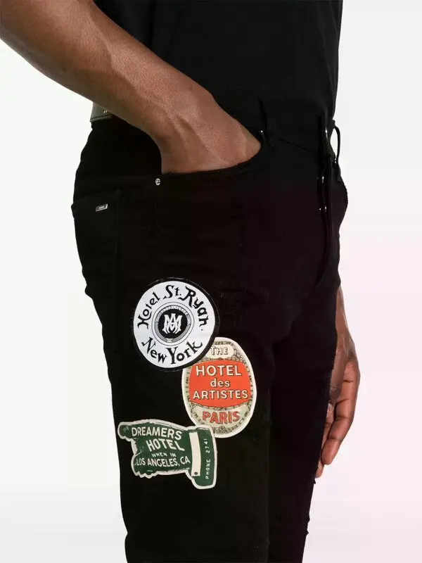 Amiri Travel Patch Repair Skinny Jeans