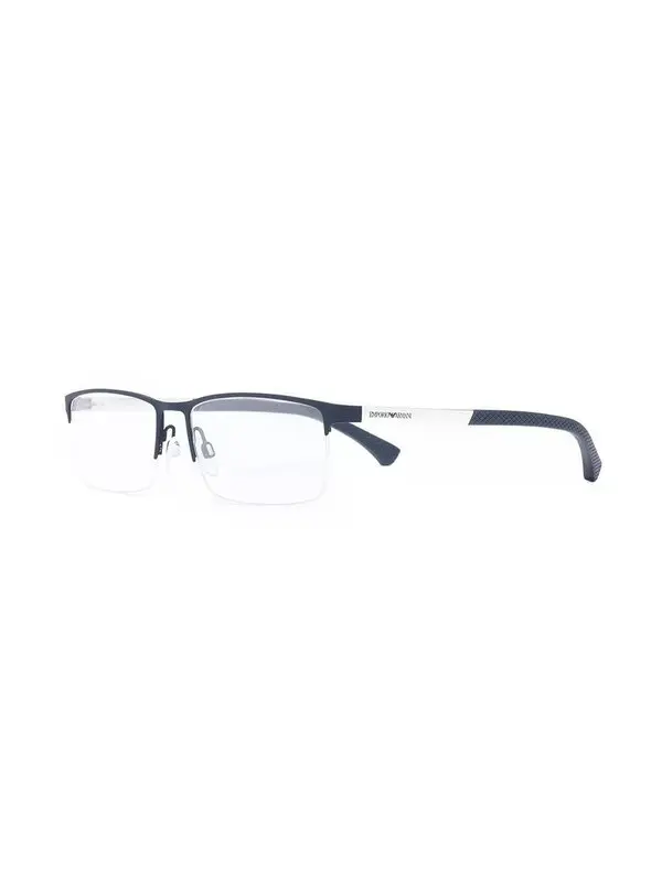 Emporio Armani Logo Square Glasses - Silver