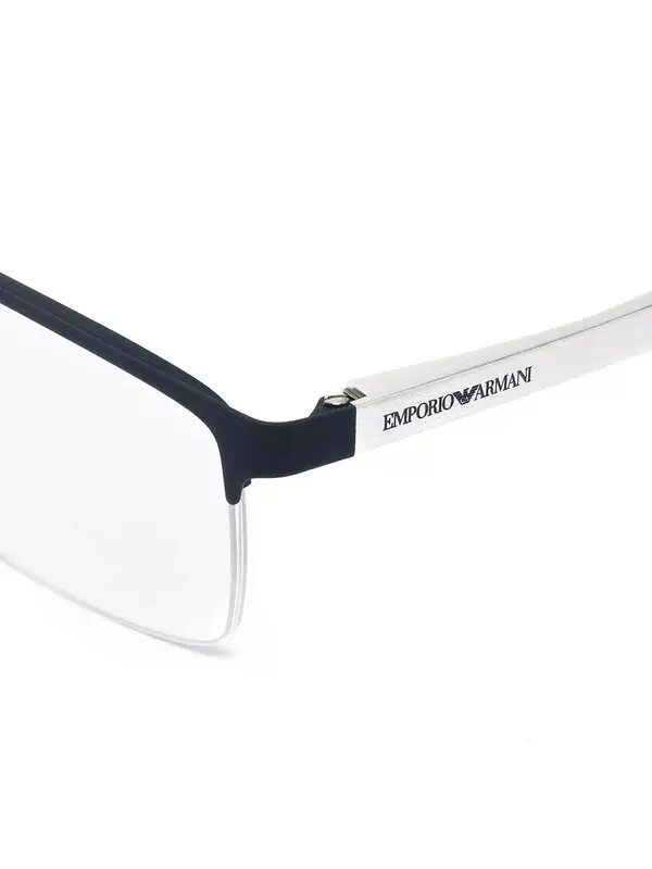 Emporio Armani Logo Square Glasses - Silver
