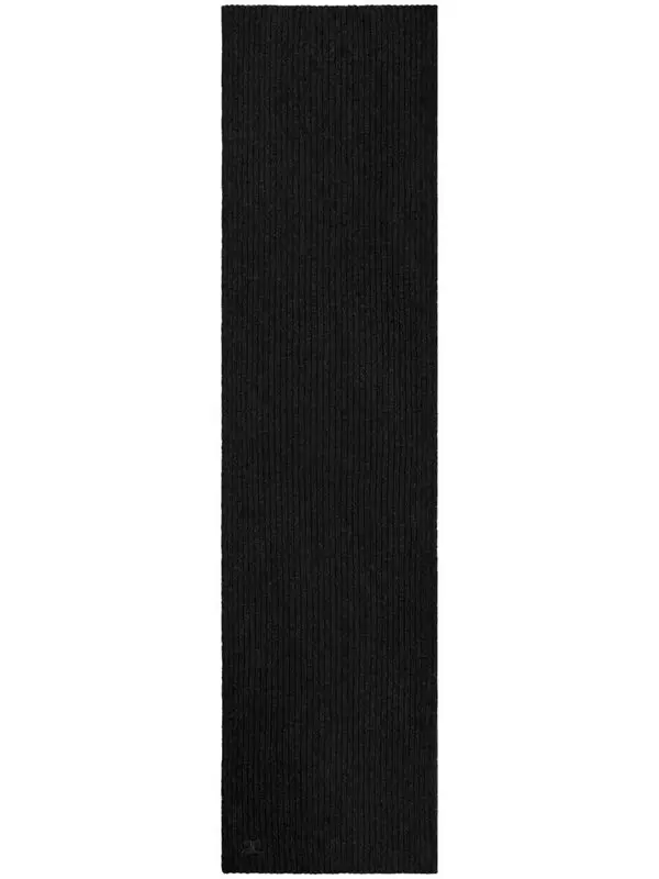 COURREGES Ribbed Wool Scarf - Black